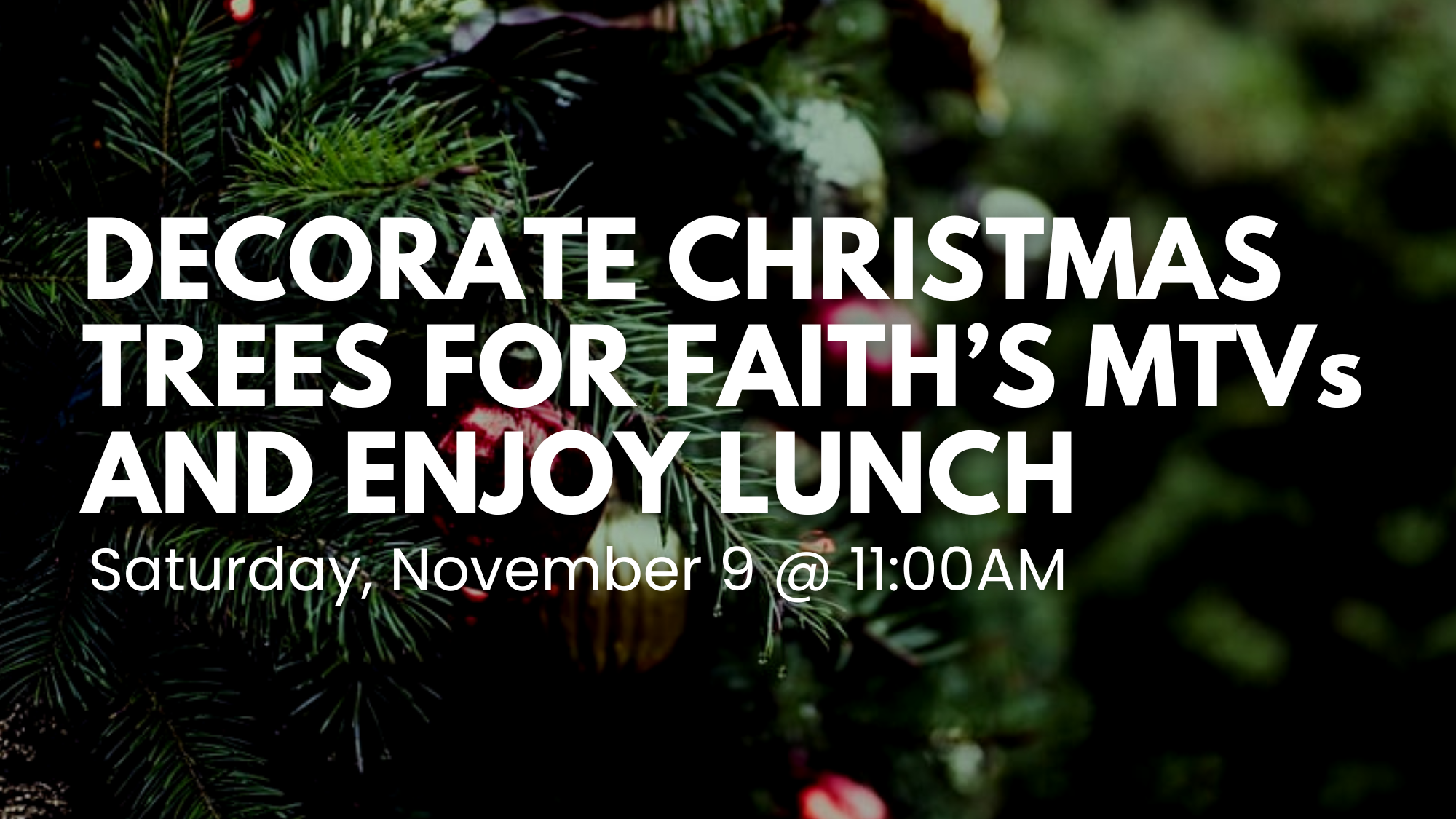 Caring MTV Christmas Trees - Faith Lutheran Church | Church in Lake ...